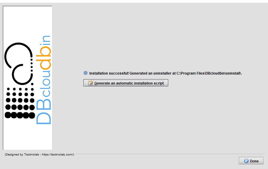 Unattended setup - Database downsizing to Cloud Object Storage